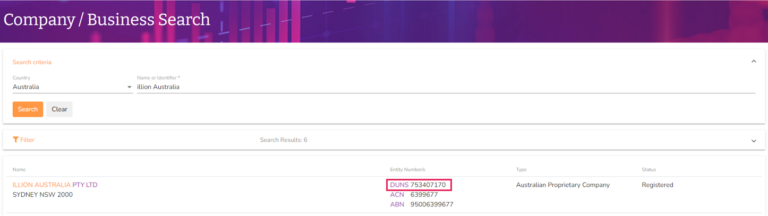 Request a DUNS Number - illion